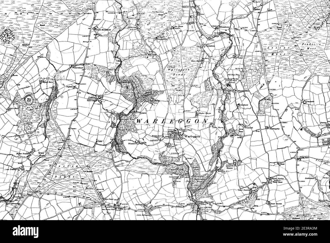 Map of Cornwall OS Map name 027-SW, Ordnance Survey, 1868-1896 Stock ...