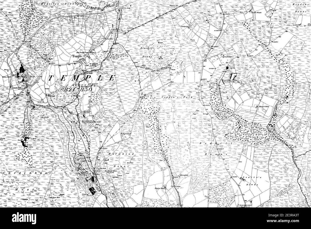 Map of Cornwall OS Map name 027-NW, Ordnance Survey, 1868-1896 Stock ...