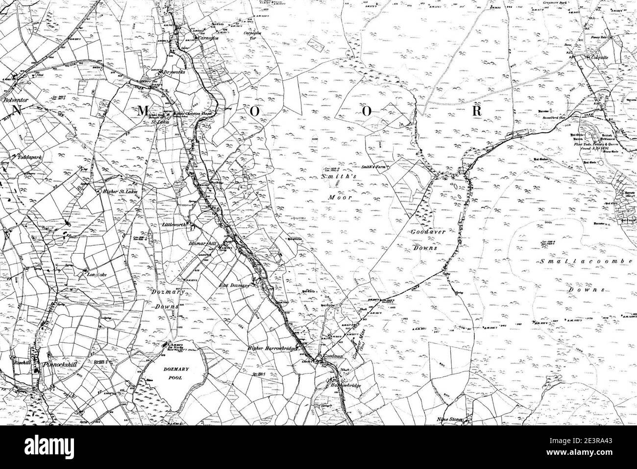 Map of Cornwall OS Map name 021-SE, Ordnance Survey, 1868-1896 Stock ...