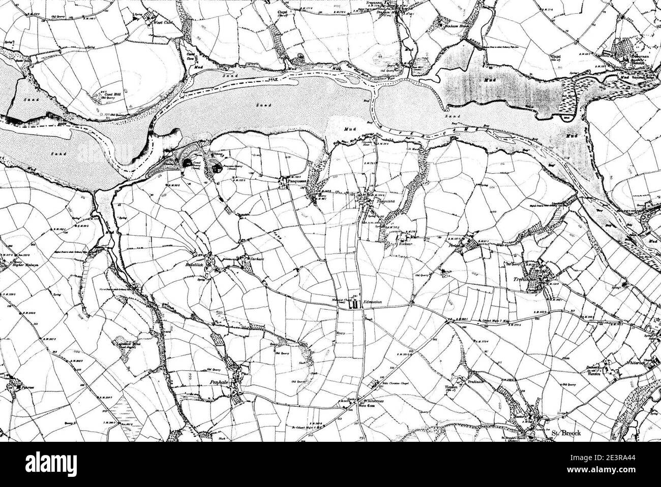 Map of Cornwall OS Map name 025-NW, Ordnance Survey, 1868-1896 Stock ...