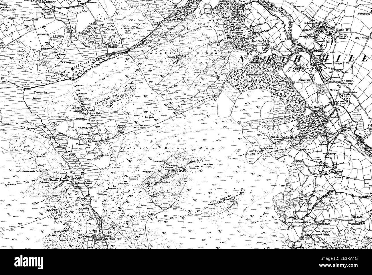 Map of Cornwall OS Map name 022-SW, Ordnance Survey, 1868-1896 Stock ...