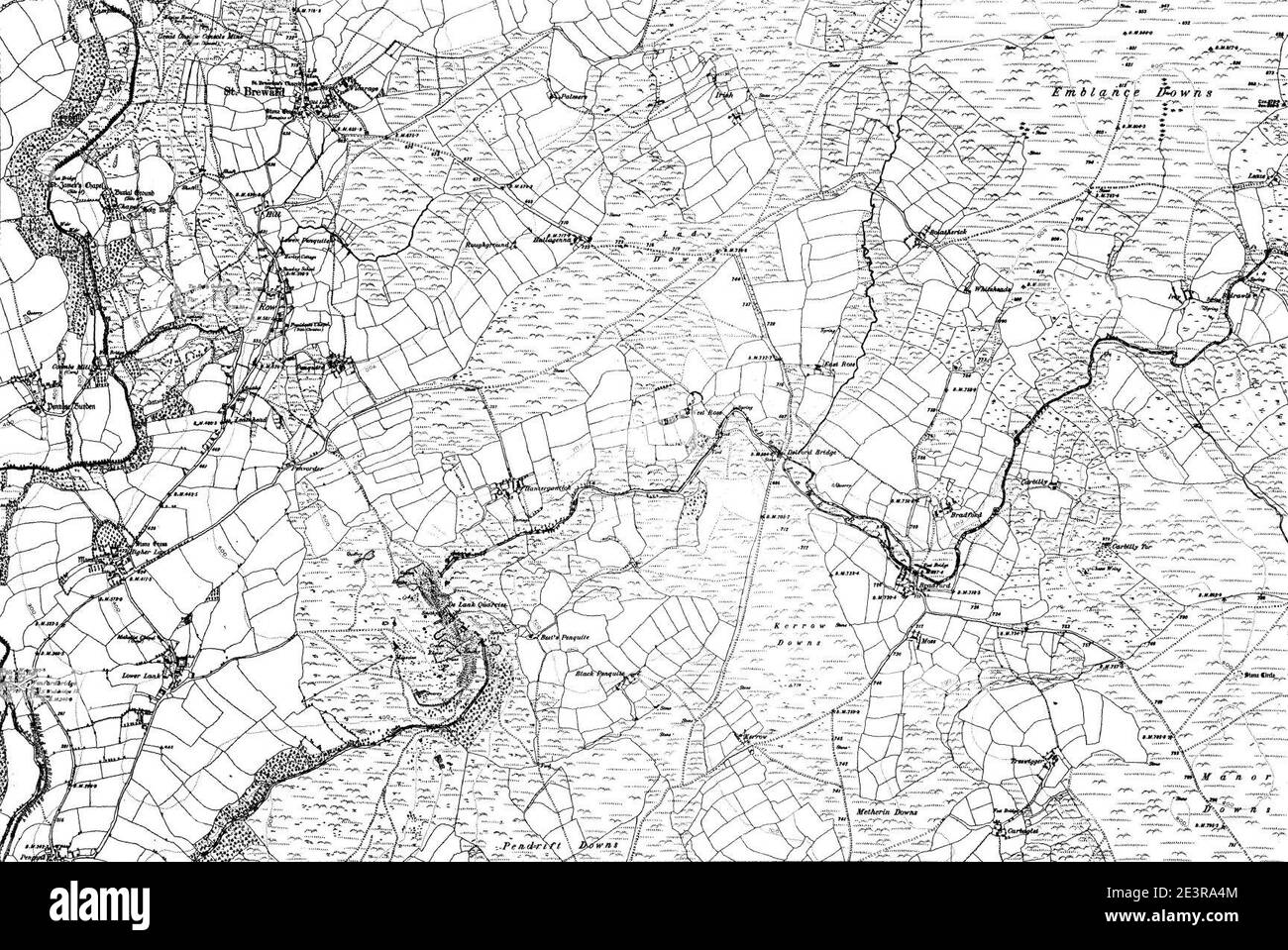 Map of Cornwall OS Map name 020-SE, Ordnance Survey, 1868-1896 Stock ...