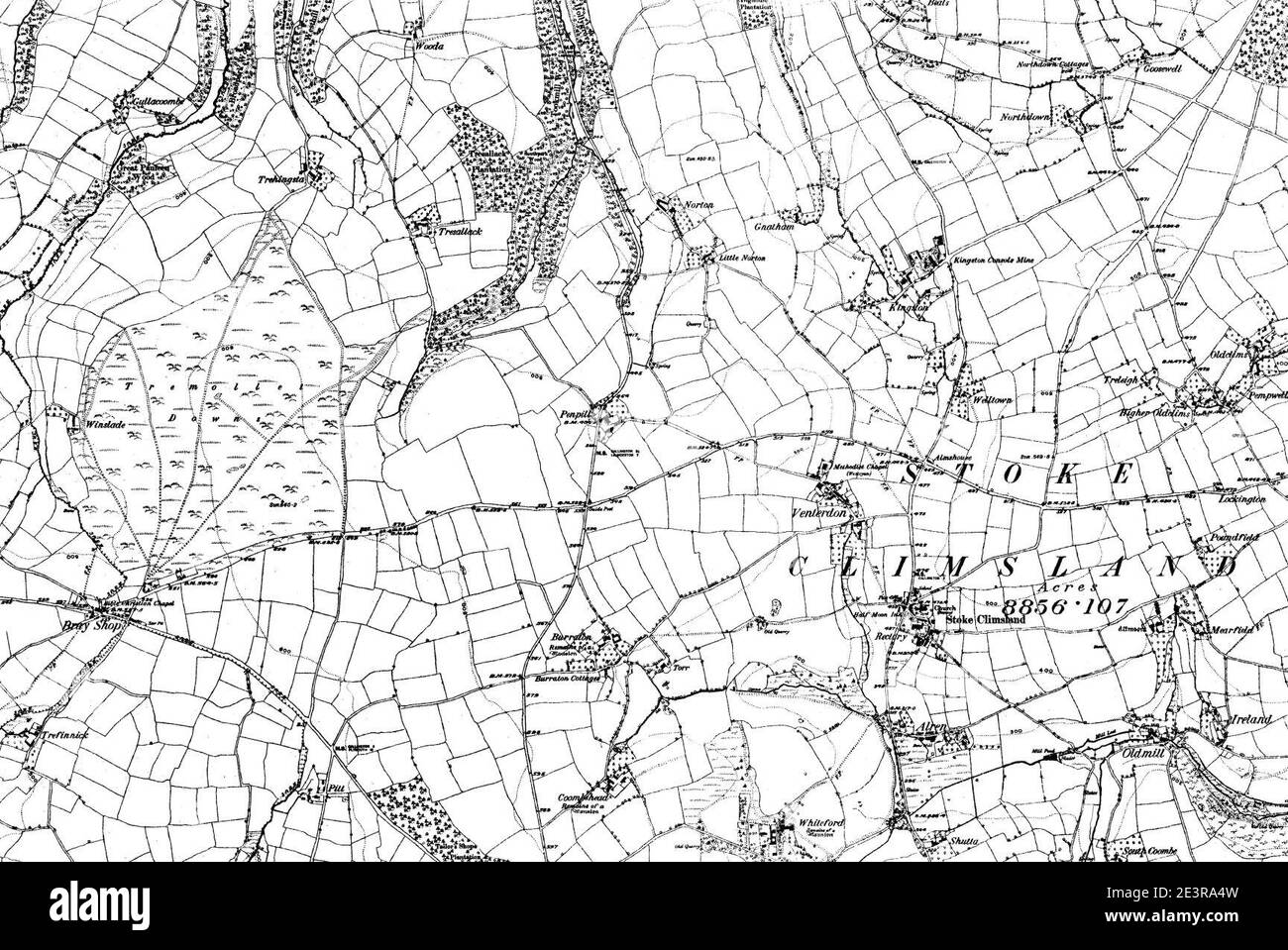 Map of Cornwall OS Map name 023-SW, Ordnance Survey, 1868-1896 Stock ...