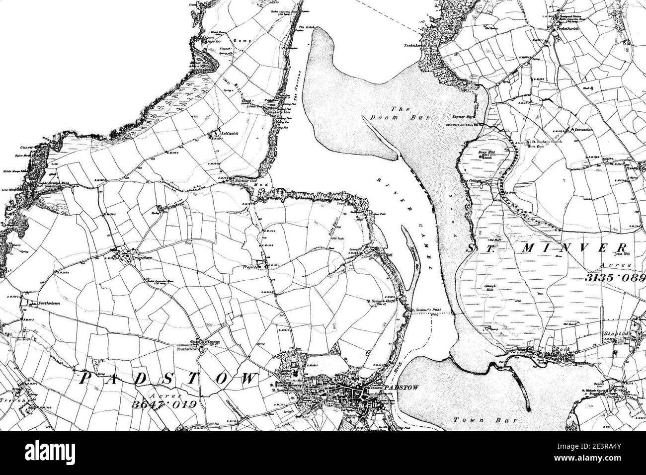 Map of Cornwall OS Map name 018-SE, Ordnance Survey, 1868-1896 Stock ...