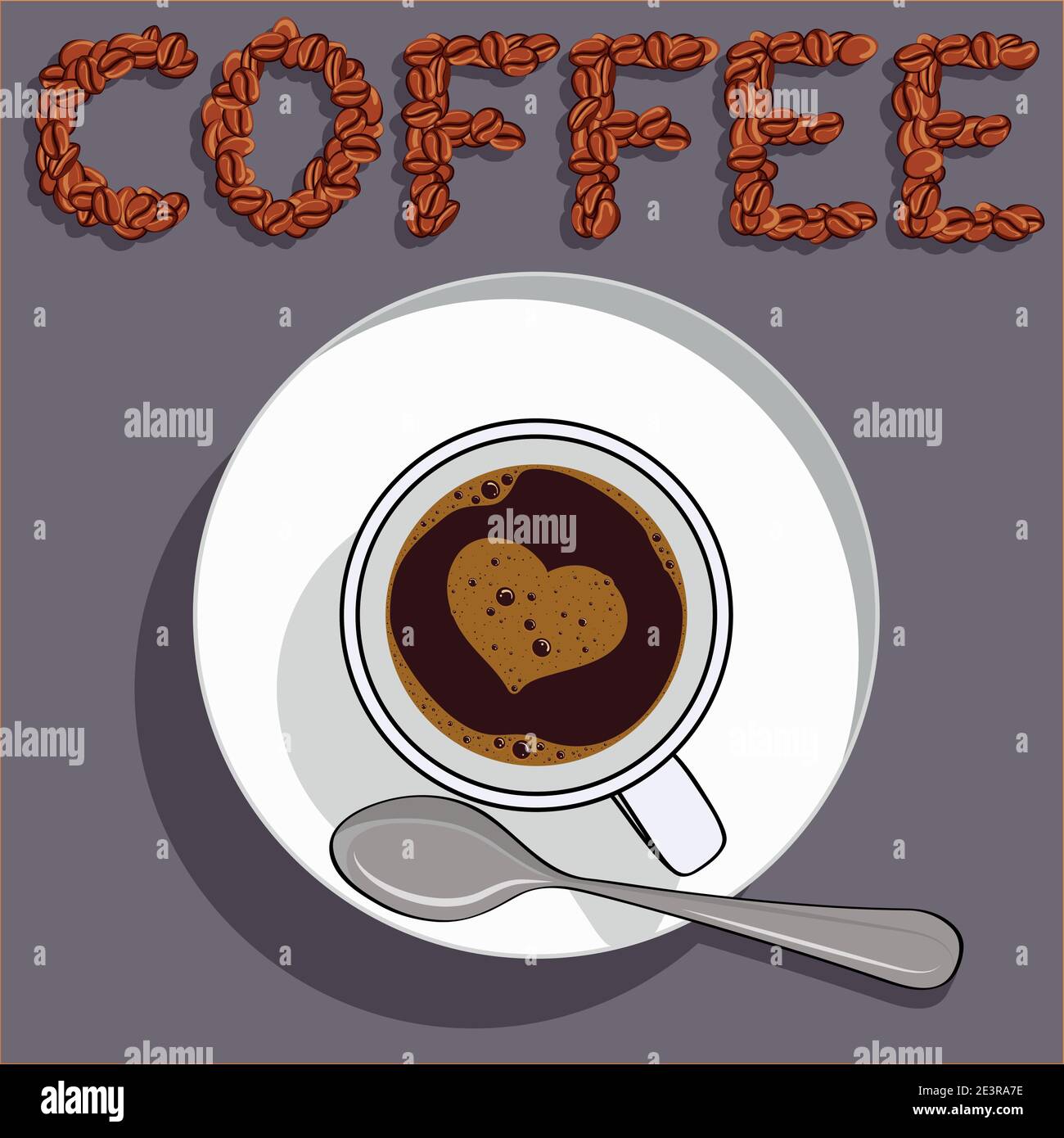 Illustration heart coffee cup Stock Vector Images - Alamy