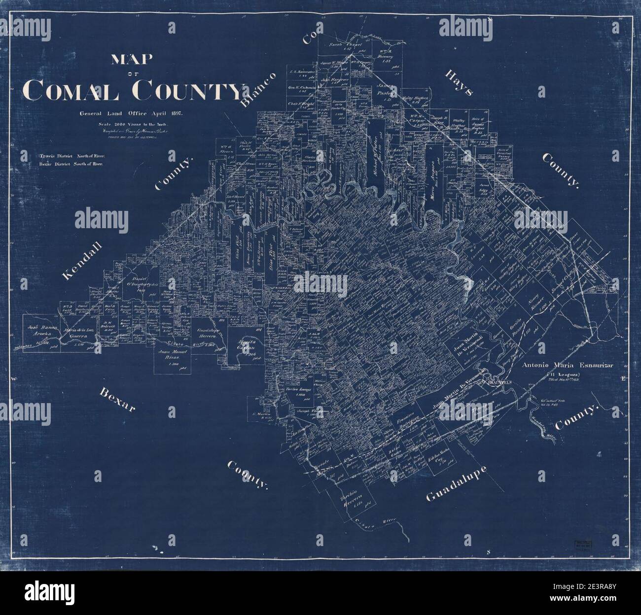 Map of Comal County Stock Photo - Alamy