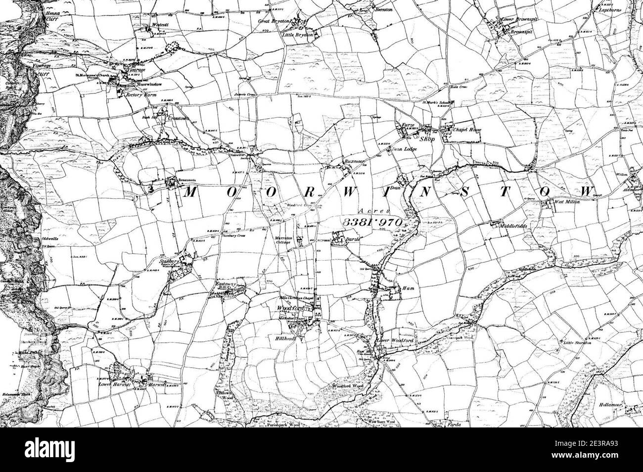 Map of Cornwall OS Map name 001-SE, Ordnance Survey, 1868-1896 Stock ...