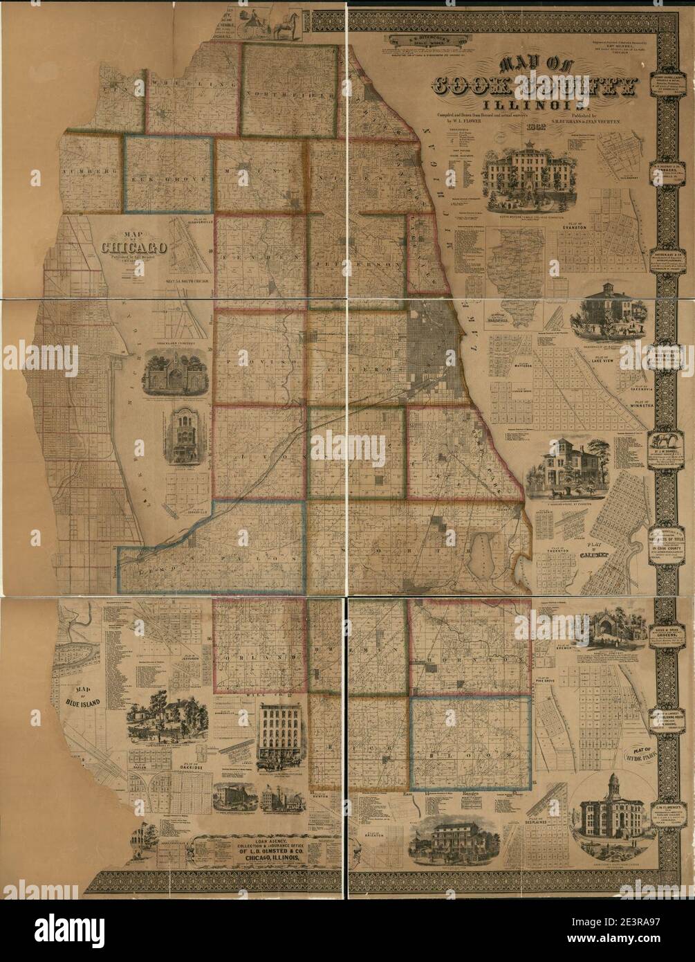 Map of Cook County, Illinois Stock Photo - Alamy