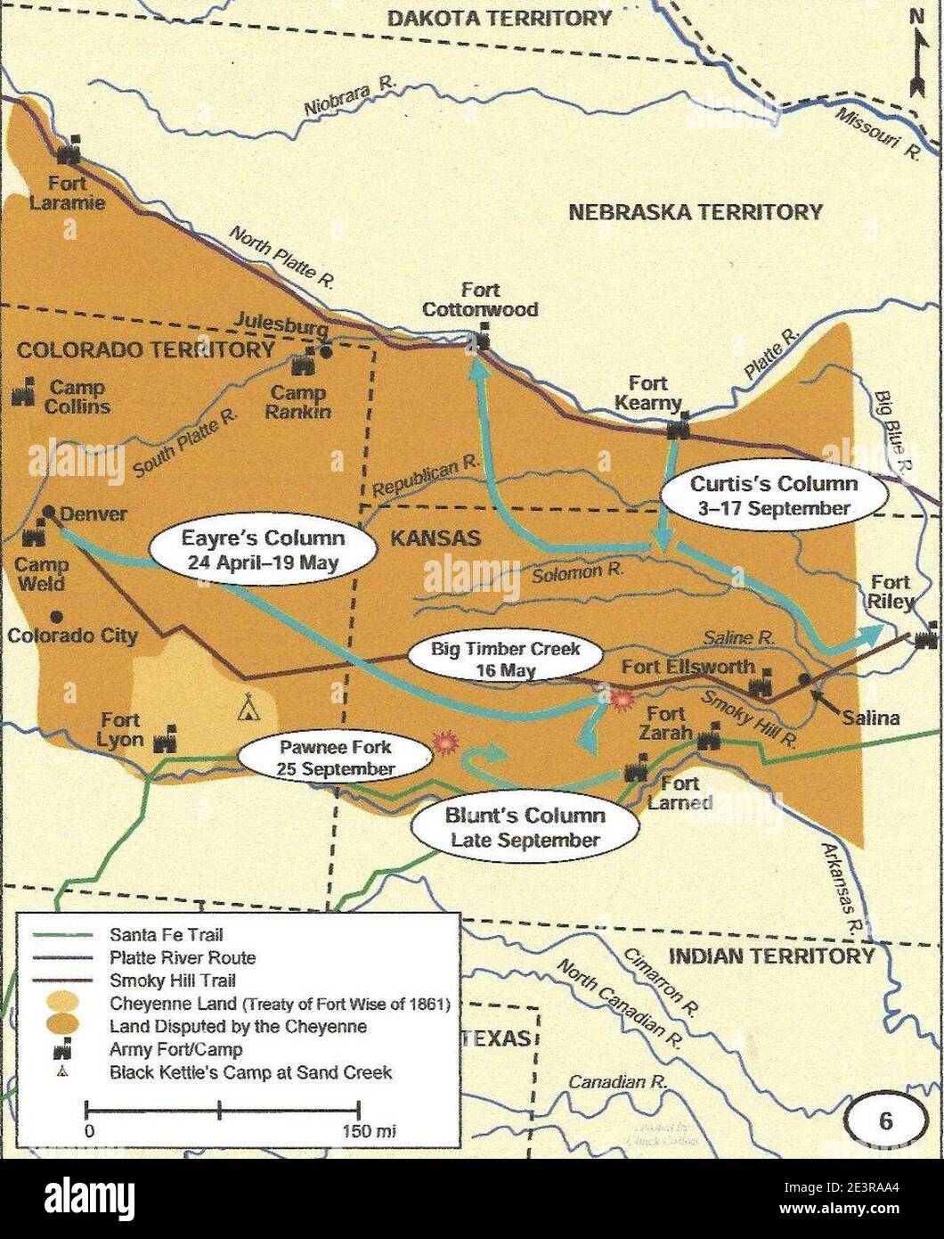 Map of Colorado war, 1864-1865 Stock Photo - Alamy
