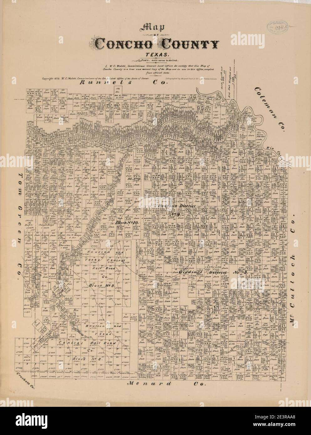 Concho county map hi-res stock photography and images - Alamy