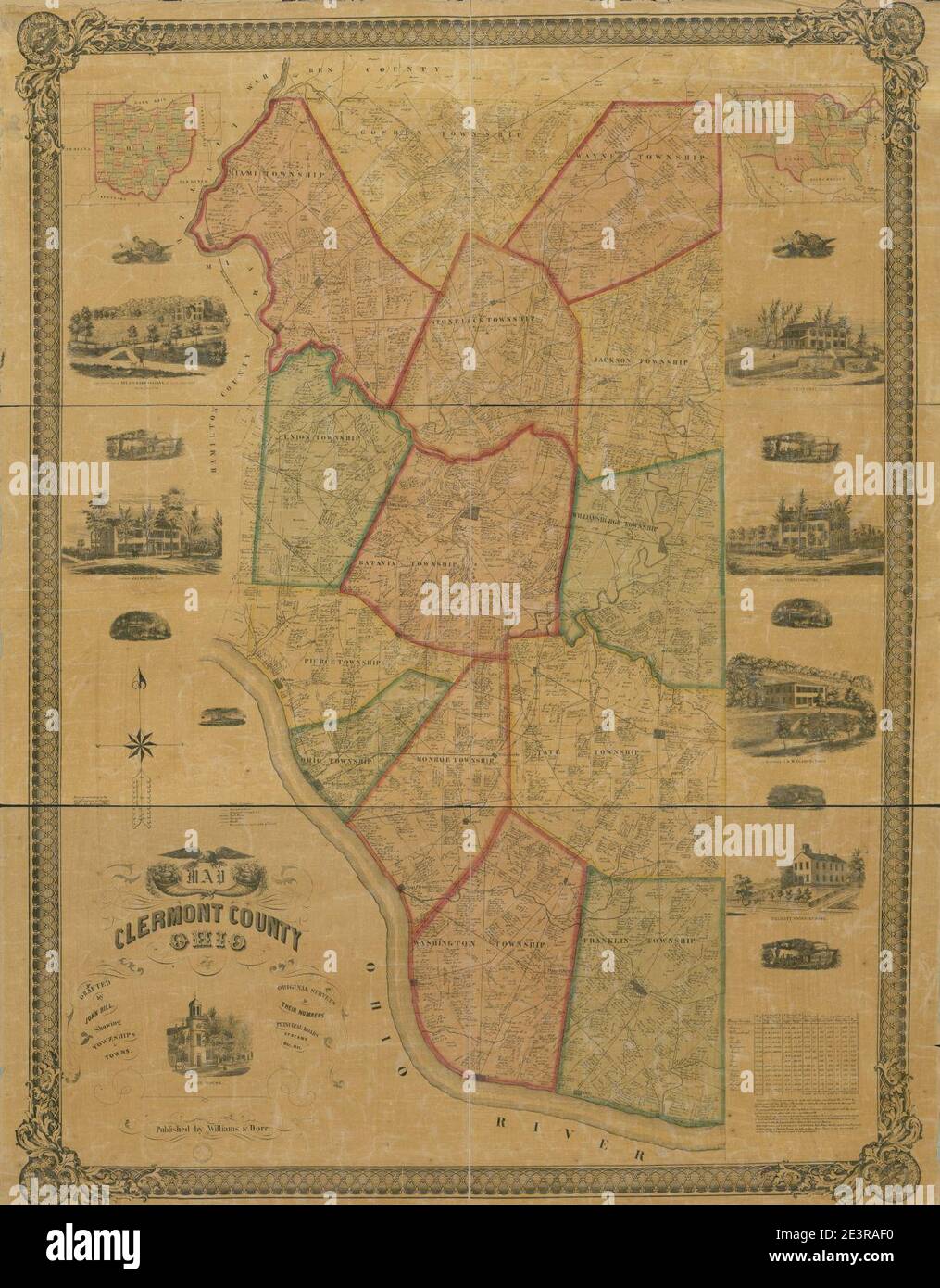 Map of Clermont County, Ohio Stock Photo - Alamy