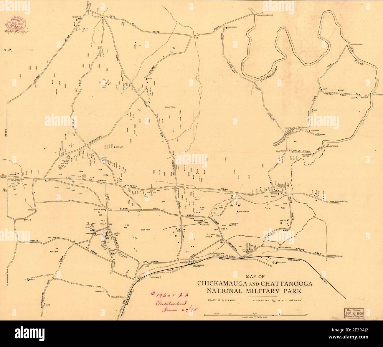 Map of chickamauga national park hi-res stock photography and images ...