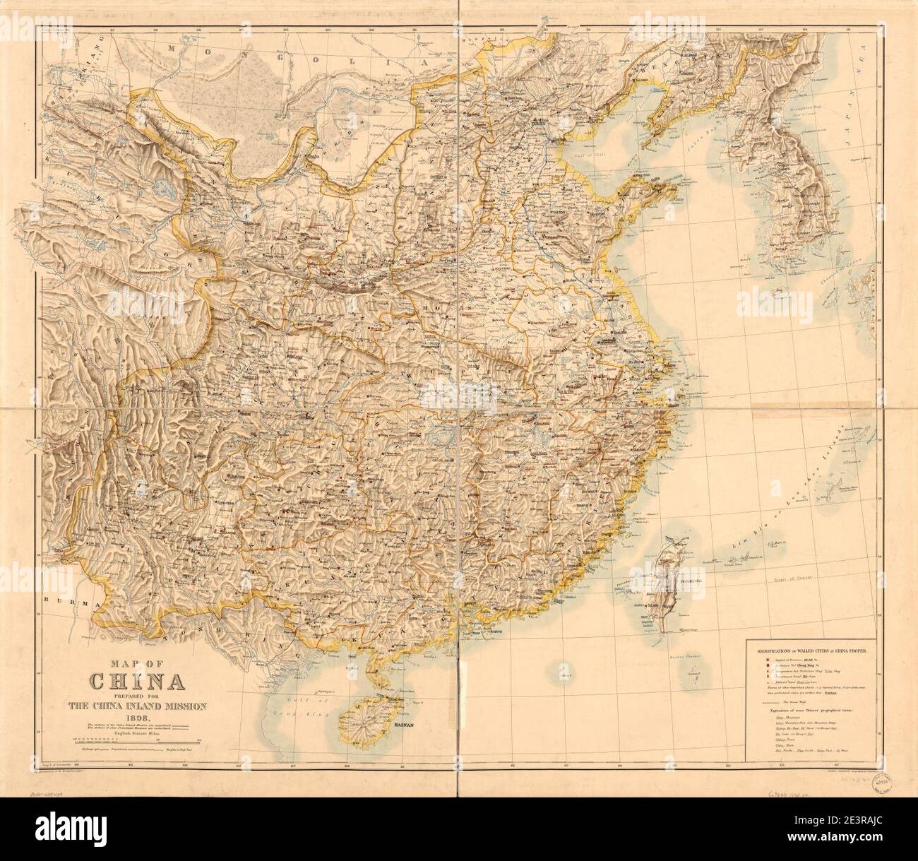 Map of China - prepared for the China Inland Mission Stock Photo - Alamy