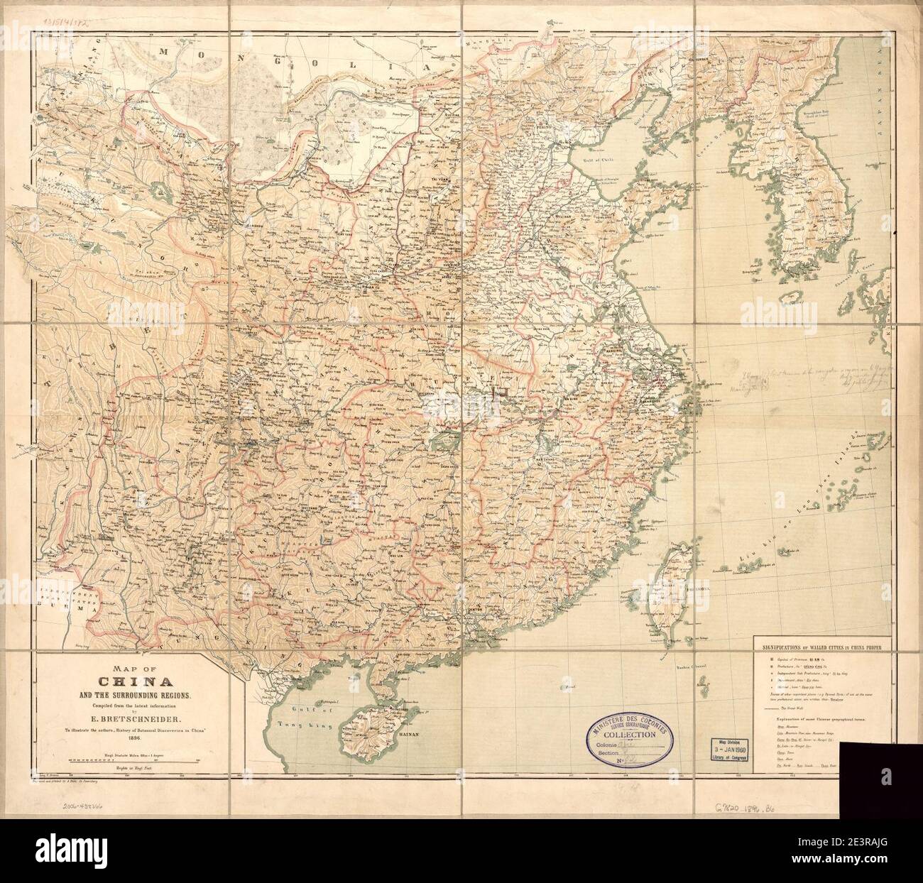 Map of China and the surrounding regions Stock Photo - Alamy
