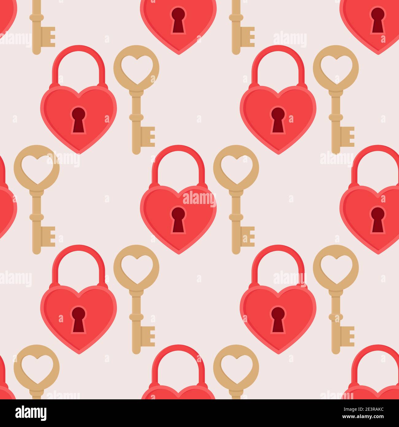 Seamless pattern to Valentines Day. Key, and padlock from the heart ...
