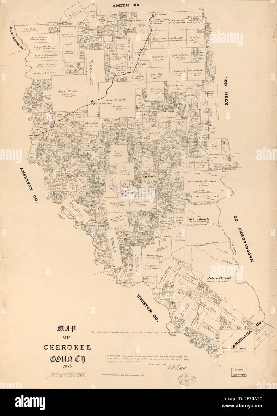 Cherokee county map hi-res stock photography and images - Alamy