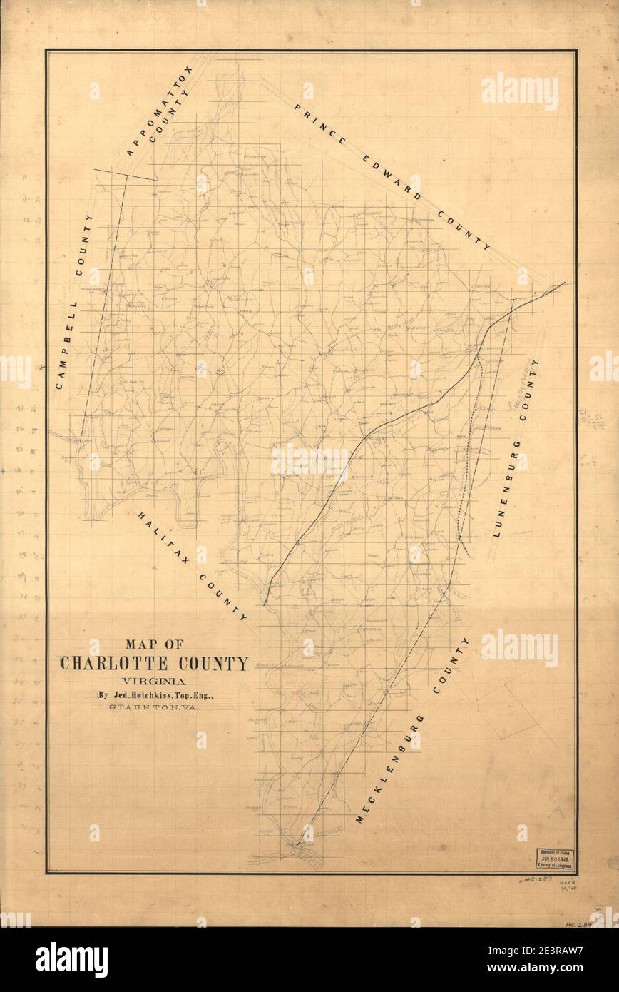 Map of Charlotte County, Virginia Stock Photo - Alamy