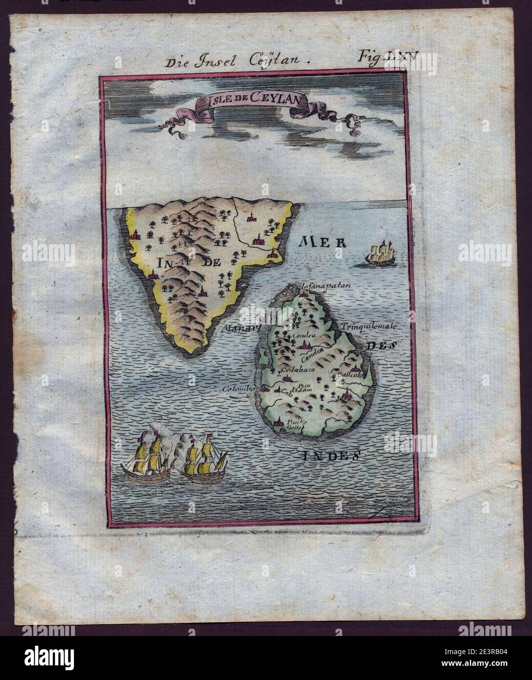 Map of Ceylon, 1719 Stock Photo - Alamy