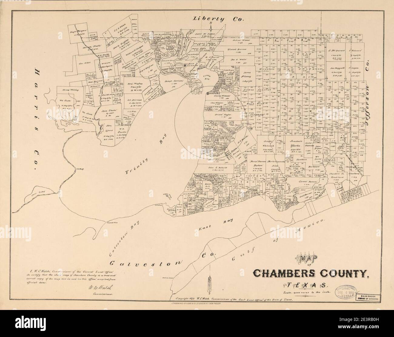 Map of Chambers County, Texas Stock Photo - Alamy