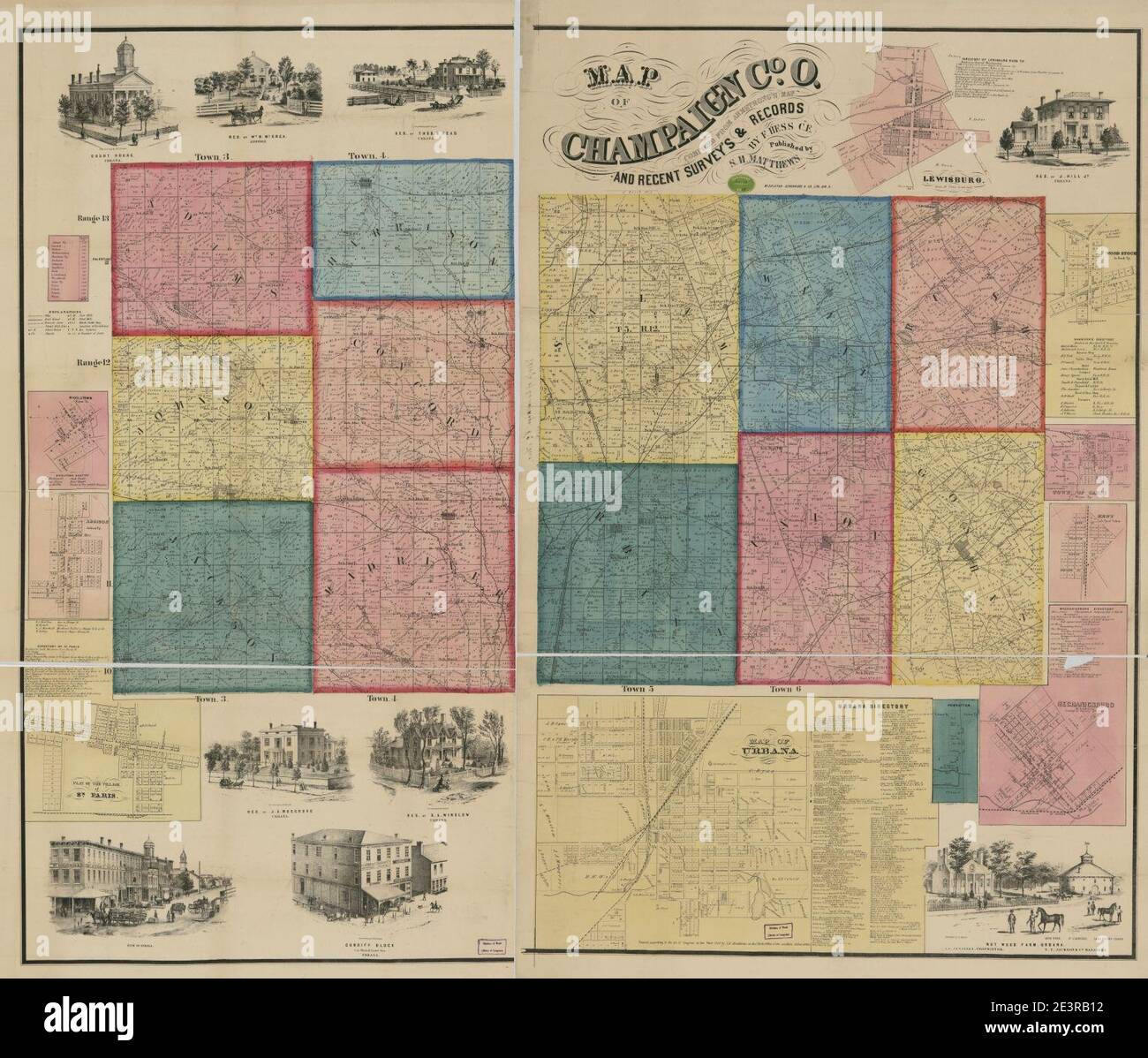 Map of Champaign Co. O Stock Photo - Alamy