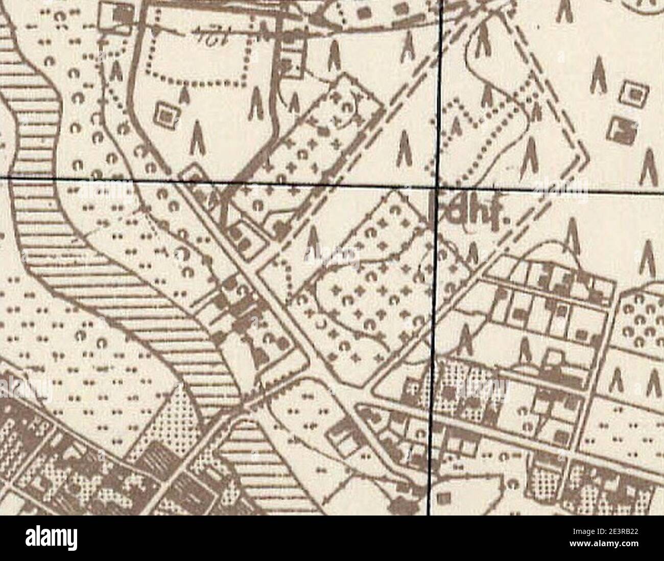 Map of cemetery in Augustow 1952 Stock Photo - Alamy