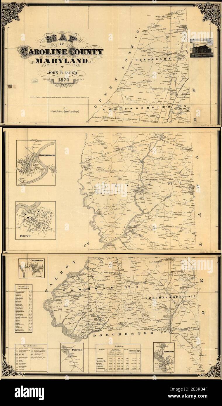 Map of Caroline County, Maryland Stock Photo - Alamy