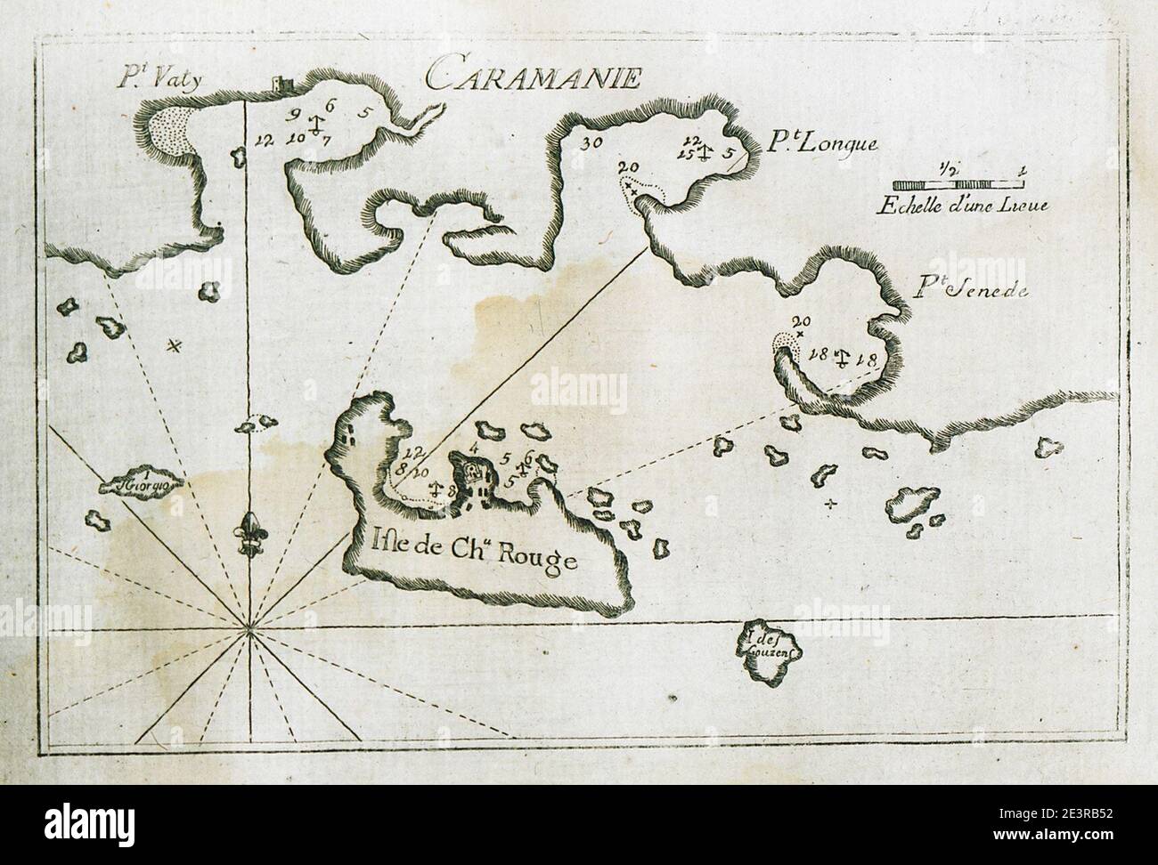 Map of Castellorizo and of the coastline between Ka and Kalkan - Roux ...