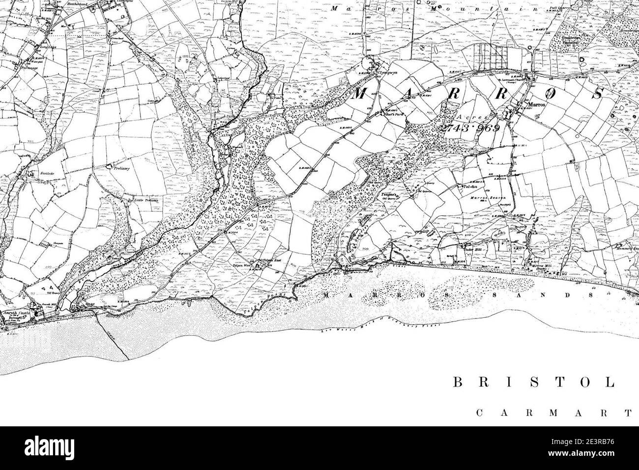 Map of Carmarthenshire OS Map name 051-NW, Ordnance Survey, 1888-1898 ...