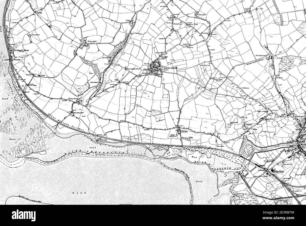Carmarthenshire map Black and White Stock Photos & Images - Alamy