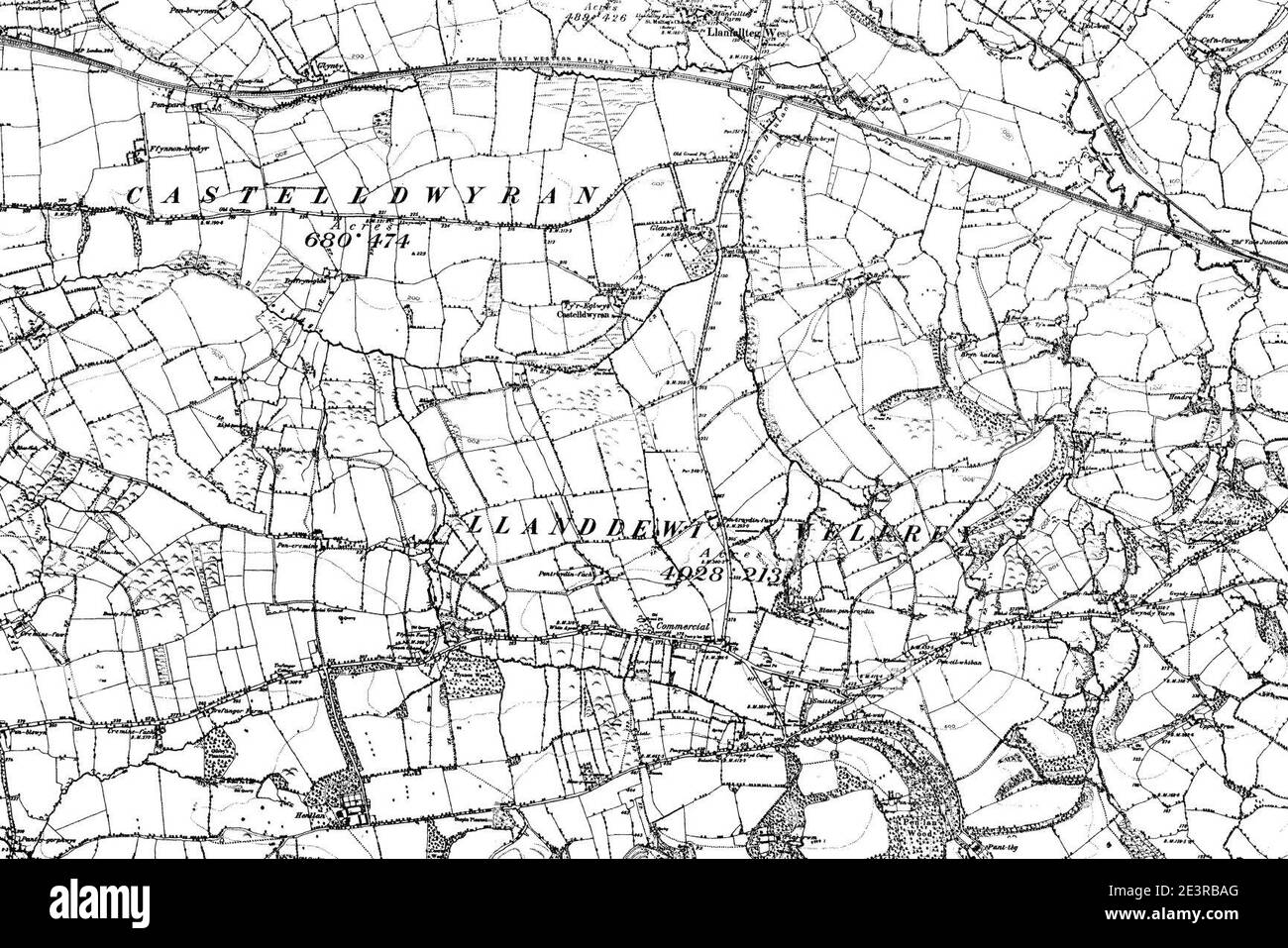 Map of Carmarthenshire OS Map name 036-SE, Ordnance Survey, 1888-1898 ...