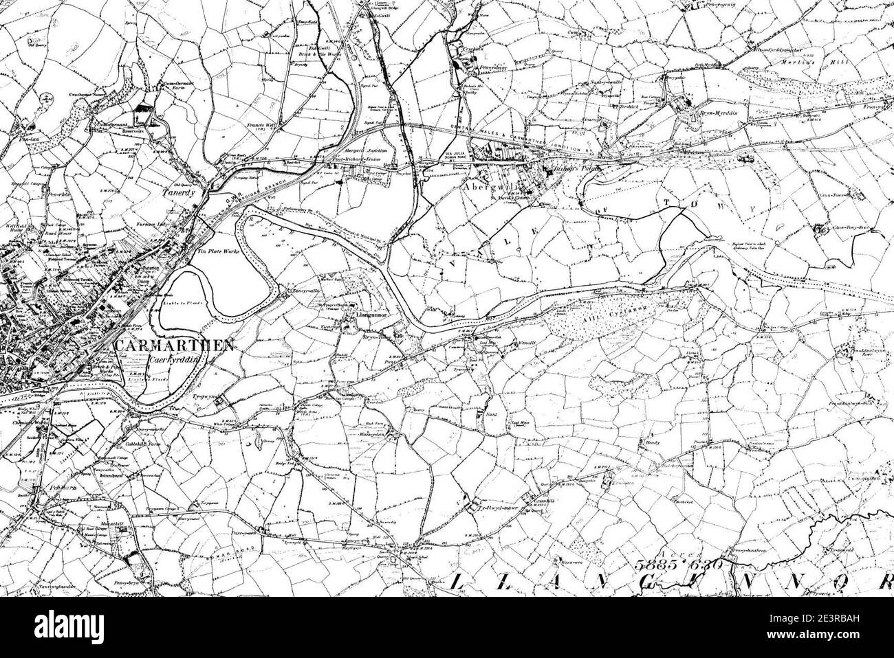 Map of Carmarthenshire OS Map name 039-NE, Ordnance Survey, 1888-1898 ...