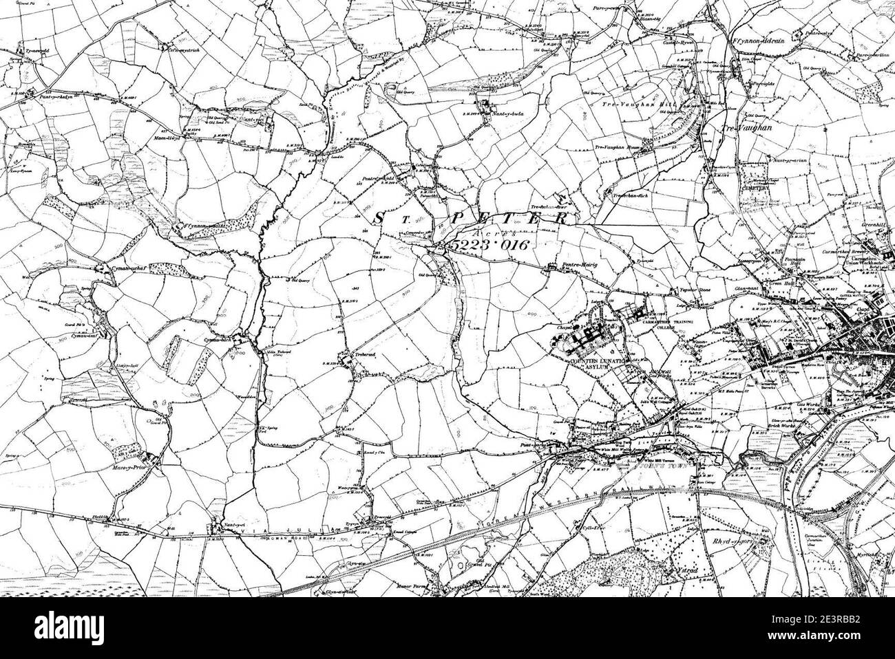 Map of Carmarthenshire OS Map name 039-NW, Ordnance Survey, 1888-1898 ...