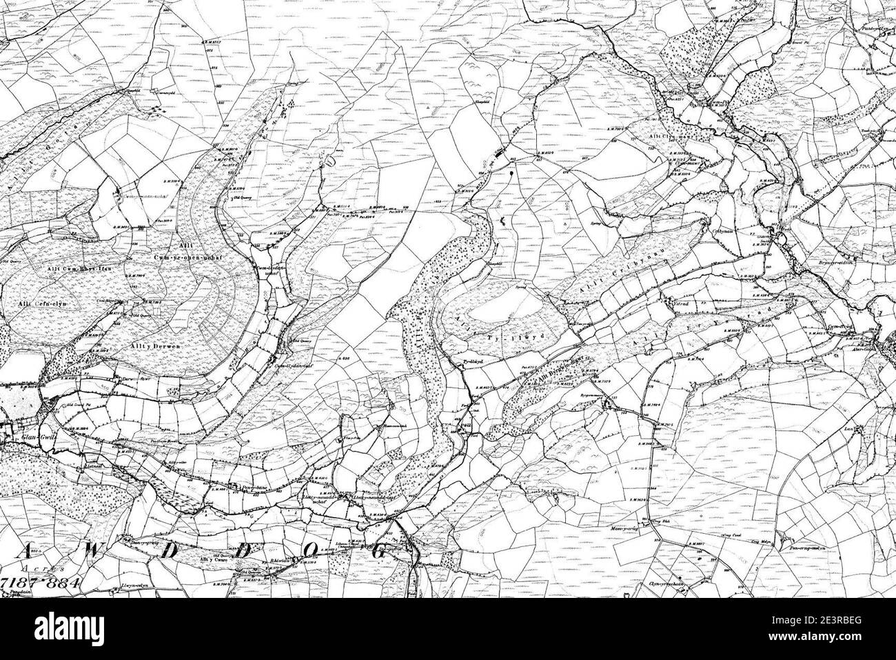Map of Carmarthenshire OS Map name 024-SW, Ordnance Survey, 1888-1898 ...