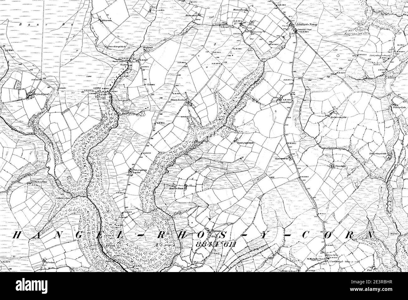 Map of Carmarthenshire OS Map name 015-SE, Ordnance Survey, 1888-1898 ...