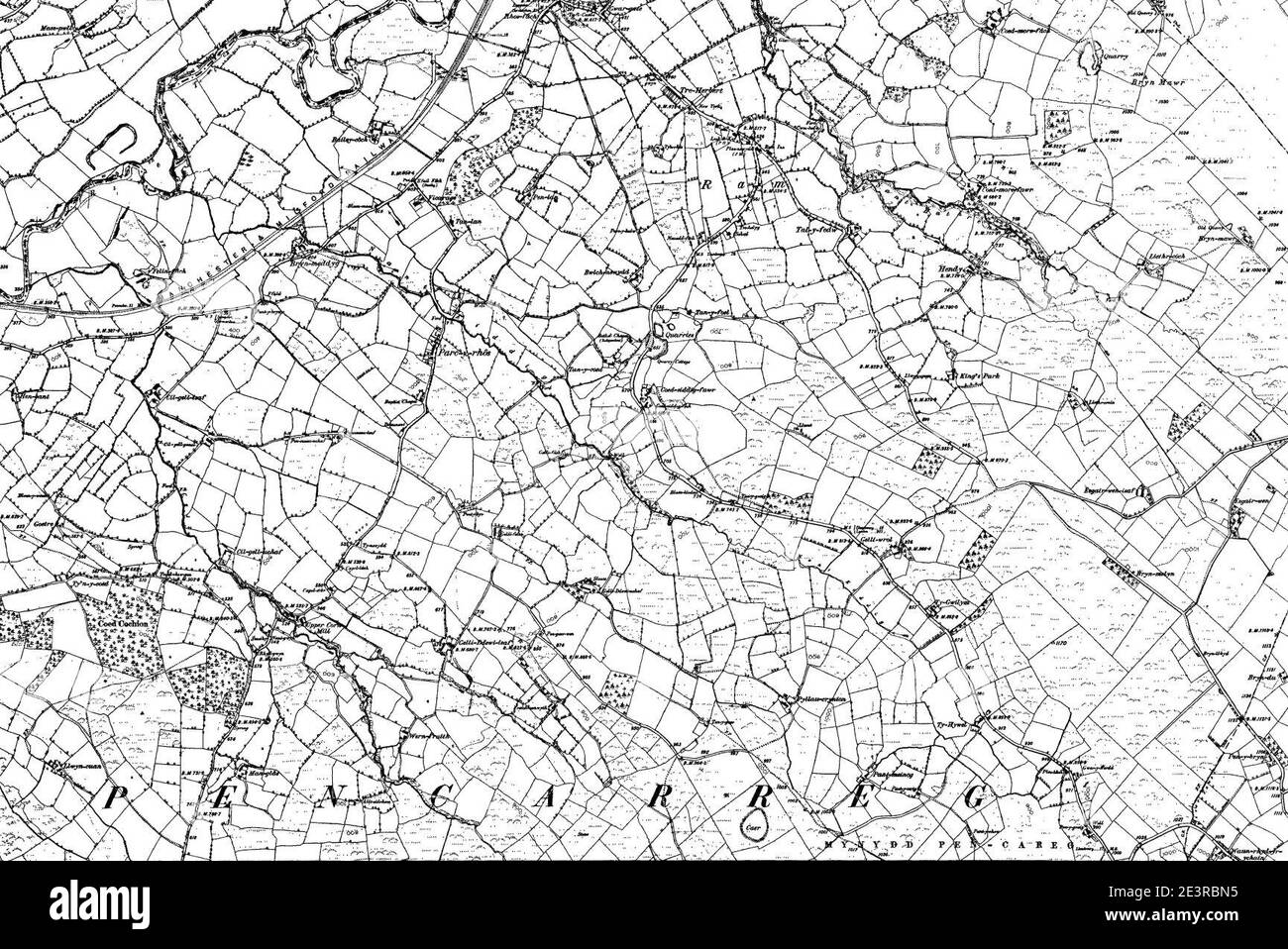 Map of Carmarthenshire OS Map name 008-NW, Ordnance Survey, 1888-1898 ...