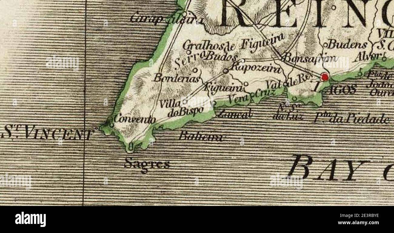 Map of Cape St. Vincent (1797 Stock Photo - Alamy