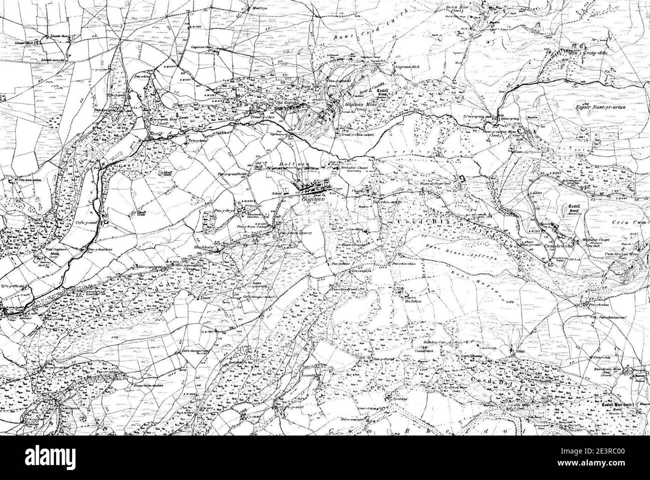 Map of Cardiganshire OS Map name 007-SW, Ordnance Survey, 1887-1891 ...
