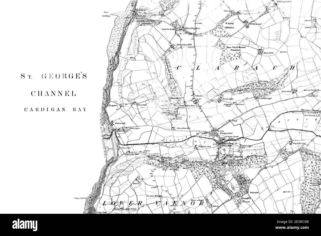 Map of Cardiganshire OS Map name 006-NW, Ordnance Survey, 1887-1891 ...