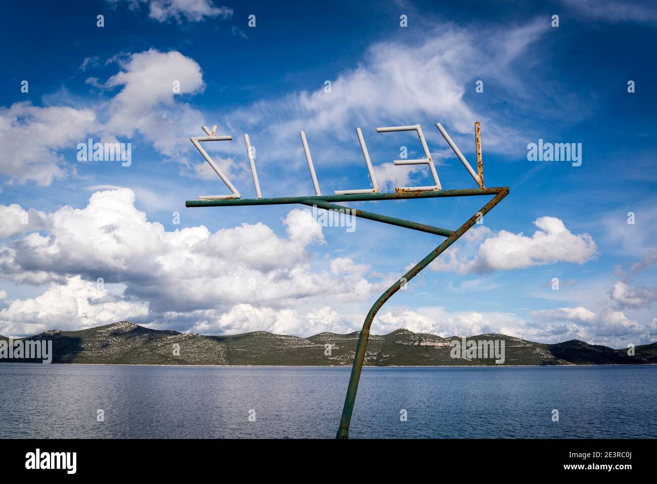 Veli iz sign, Island of Iz, Zadar archipelago, Dalmatia, Croatia Stock ...