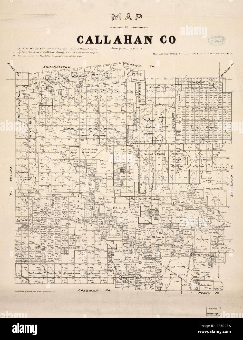 Map of Callahan Co Stock Photo - Alamy