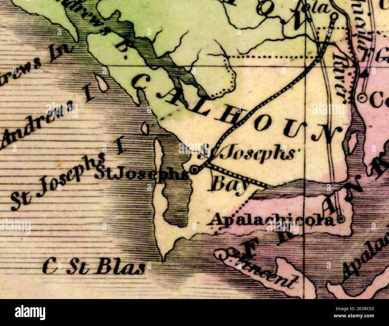 Map of Calhoun County, Florida in 1842 Stock Photo - Alamy
