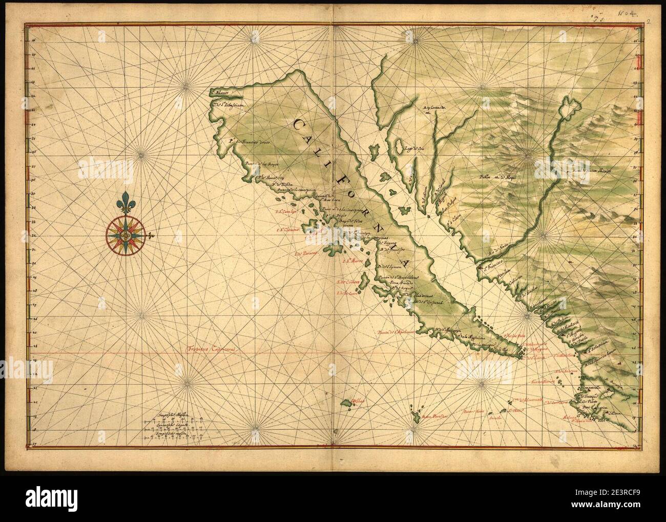 Map of California shown as an island Stock Photo - Alamy