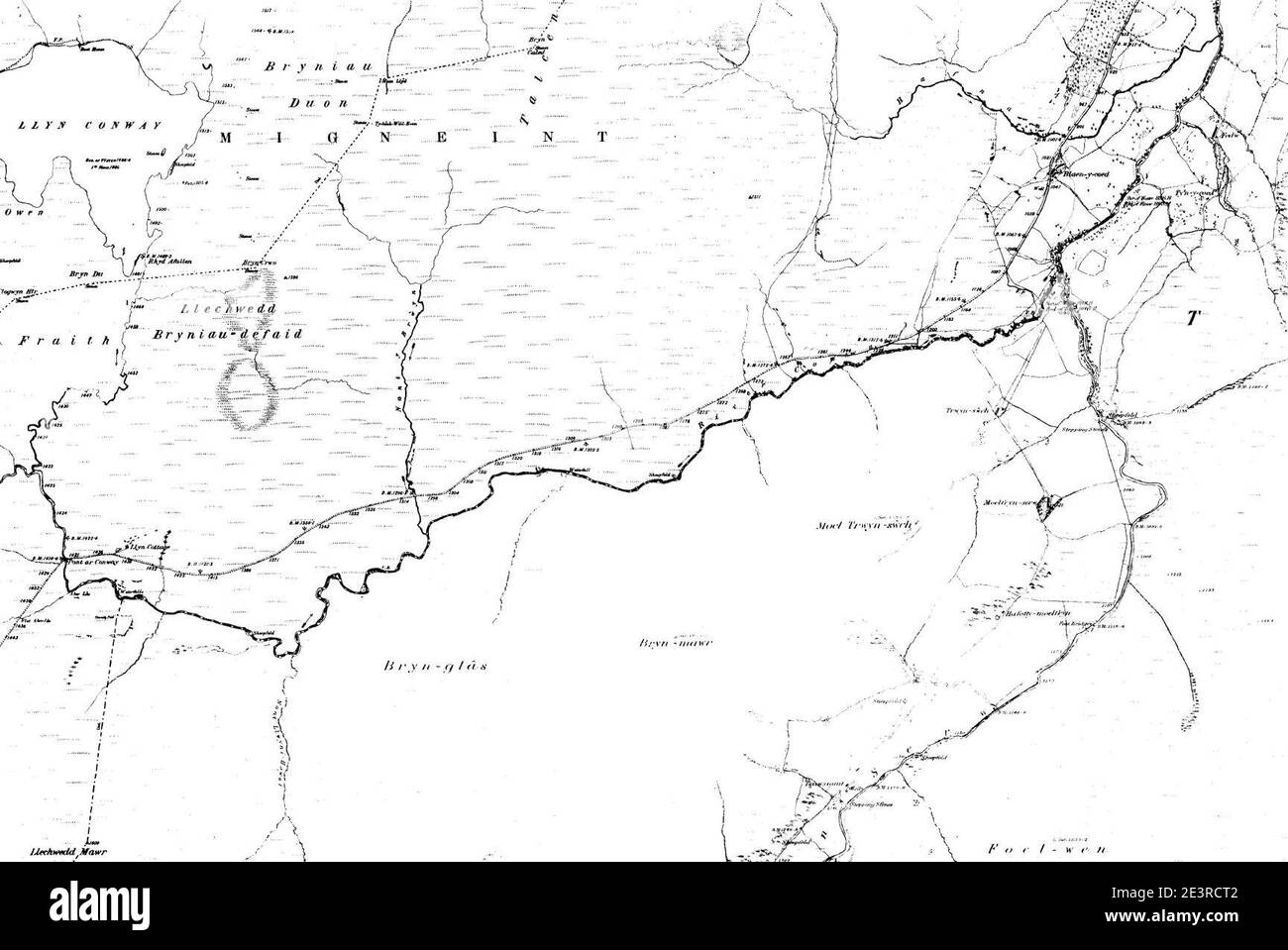 Map of Caernarvonshire OS Map name 030-SW, Ordnance Survey, 1888-1895 ...