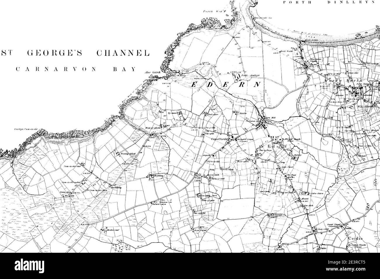 Map of Caernarvonshire OS Map name 031-SE, Ordnance Survey, 1888-1895 ...