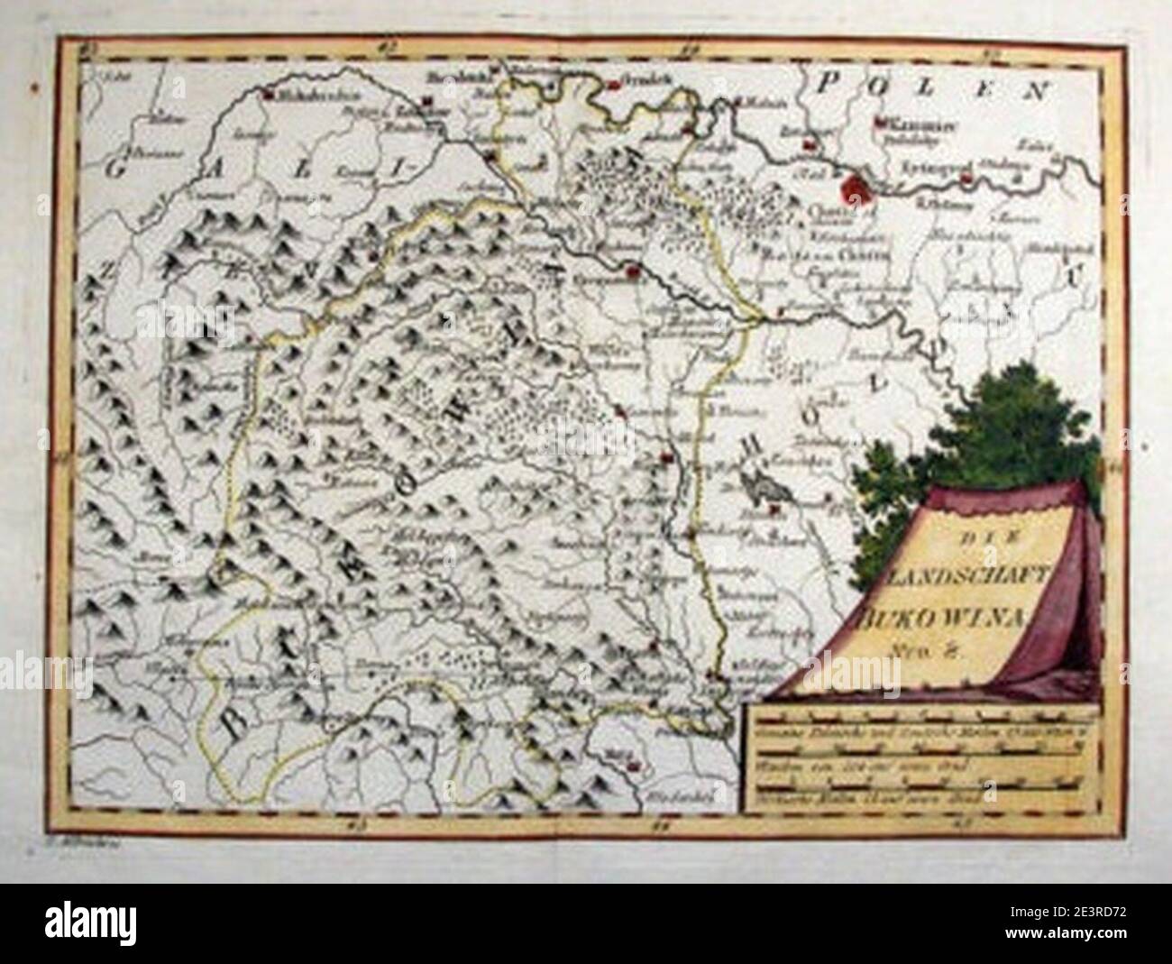 Map of Bukovina in 1791 by Reilly 008c Stock Photo - Alamy