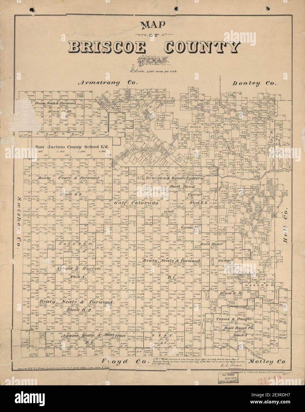 Map of Briscoe County, Texas Stock Photo - Alamy