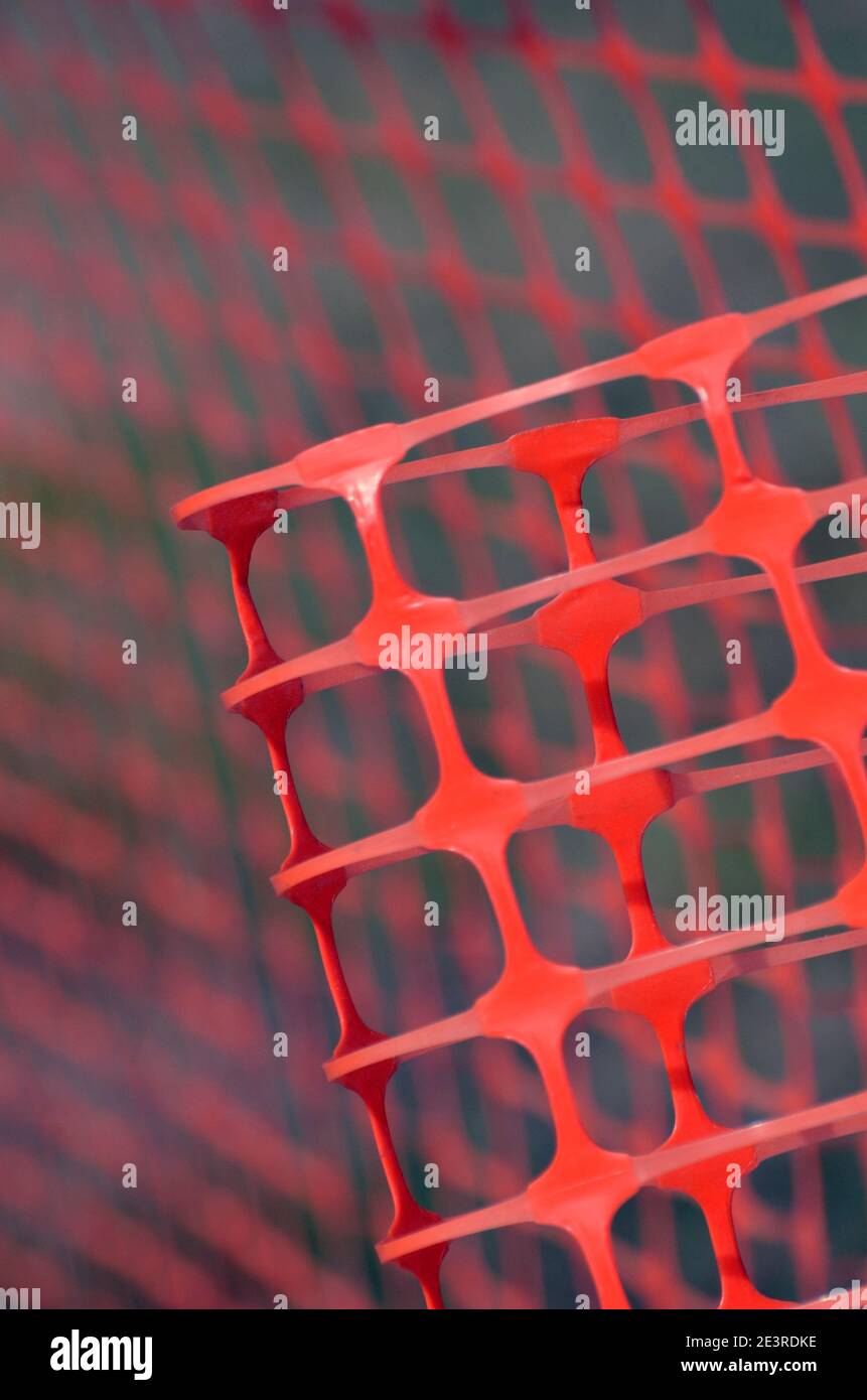 plastic building site health and safety fencing Stock Photo - Alamy