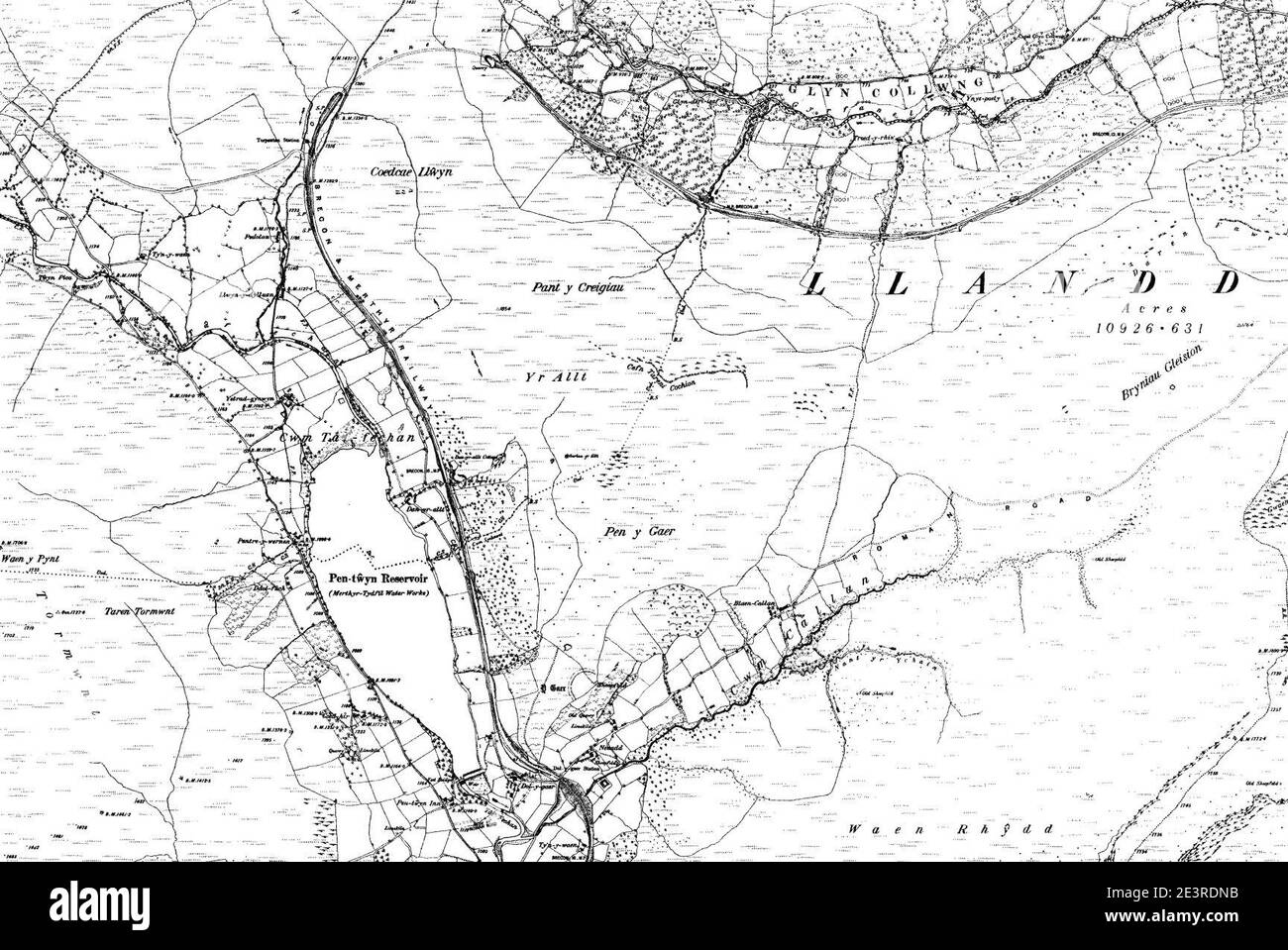 Map of Brecknockshire OS Map name 040-SW, Ordnance Survey, 1884-1892 ...