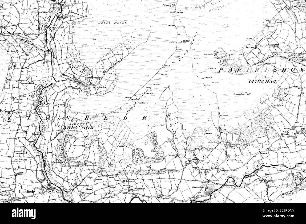 Map of Brecknockshire OS Map name 036-SW, Ordnance Survey, 1884-1892 ...