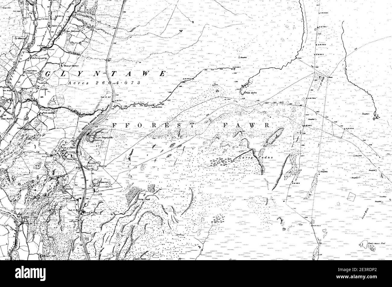 Map of Brecknockshire OS Map name 038-SW, Ordnance Survey, 1884-1892 ...
